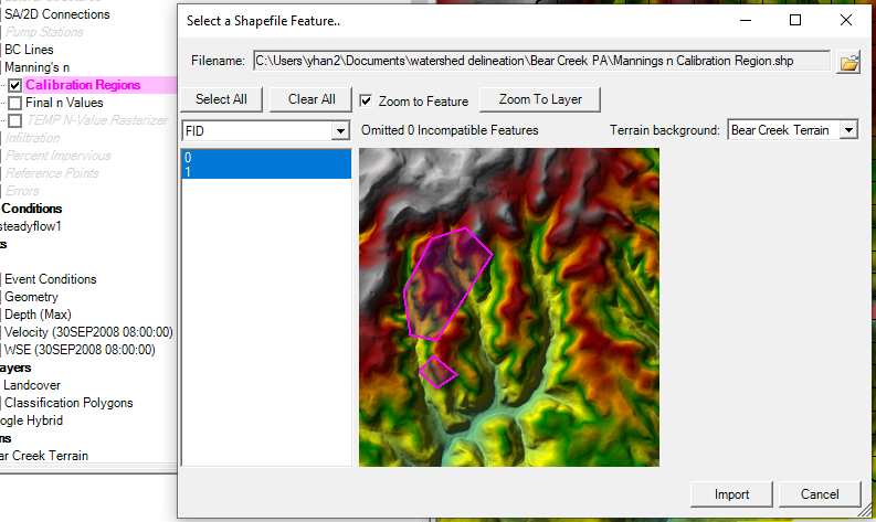 Work with Vector Files (shapefile) in RAS Mapper of HEC-RAS