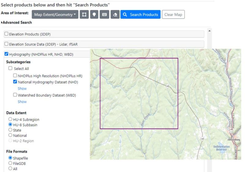 Download National Hydrography Dataset (NHD) from National Map Viewer by ...