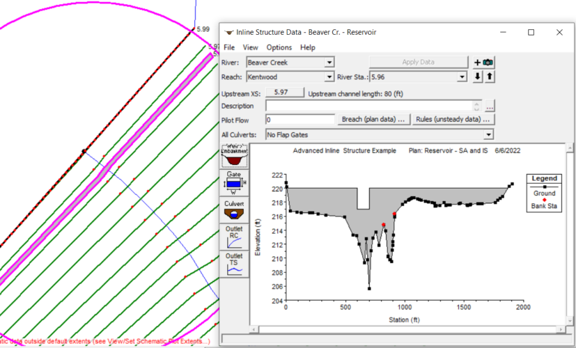 Modeling Reservoir and Dam in 1D HEC-RAS by Storage Area and Inline ...