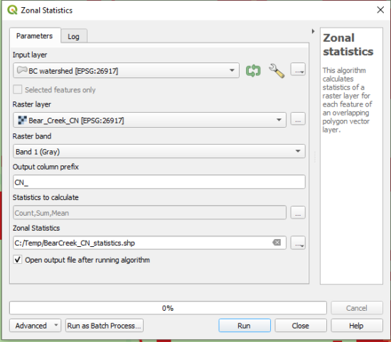 Calculate Area Weighted Average Curve Number Using Land Cover Raster File And Hsg Raster File In
